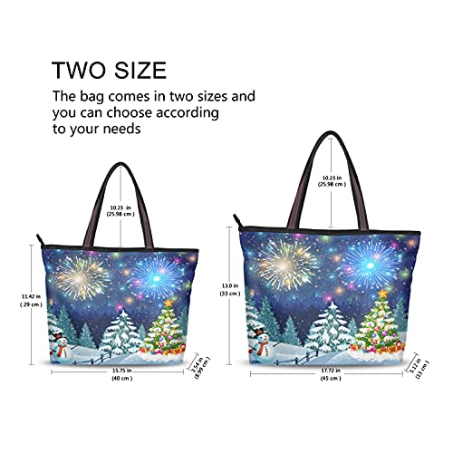 Ladies Handbags Christmas Snowman Tote Bag Purse Womens Xmas Tote Bag