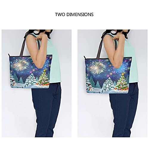 Ladies Handbags Christmas Snowman Tote Bag Purse Womens Xmas Tote Bag