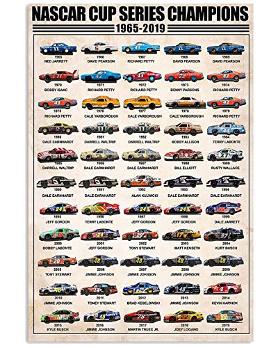 Gearsly Nascar Cup Series Champions Car Racing Poster No Frame Or Framed Canvas 0.75 Inch Print in Us Novelty Quote Meaningful, Motivational