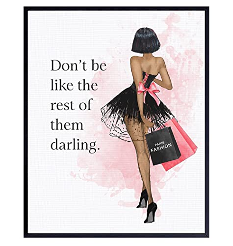 Inspirational Quote Wall Art - Couture Gift for African American Black Women - Glam Wall Decor - Luxury Fashion Design Room or Home Decoration - Positive Motivational Quote - Teens Bedroom