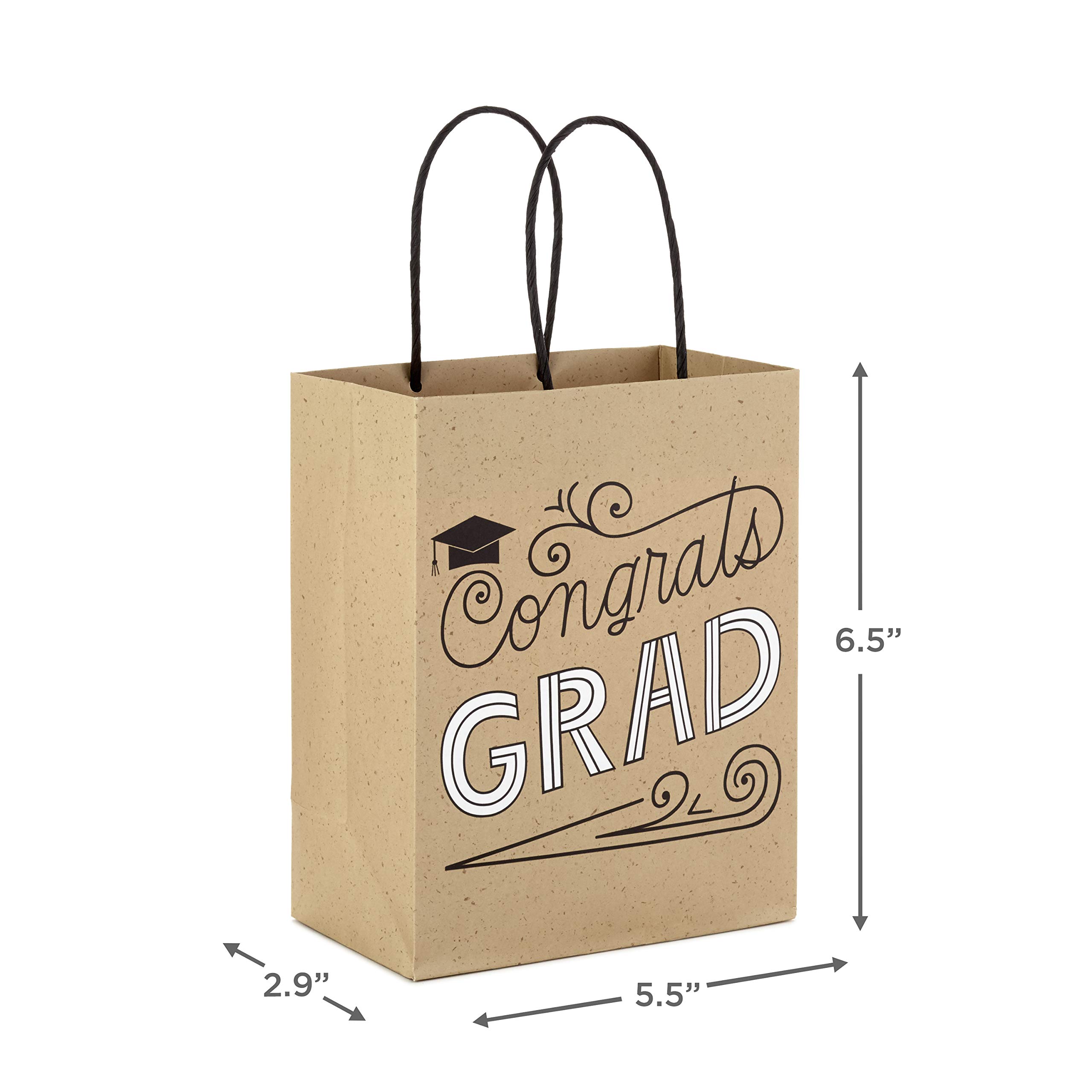 Hallmark 7" Small Graduation Gift Bags (Pack of 4: Congrats Grad) for High School, College, 8th Grade, Kindergarten, Nursing School Graduates