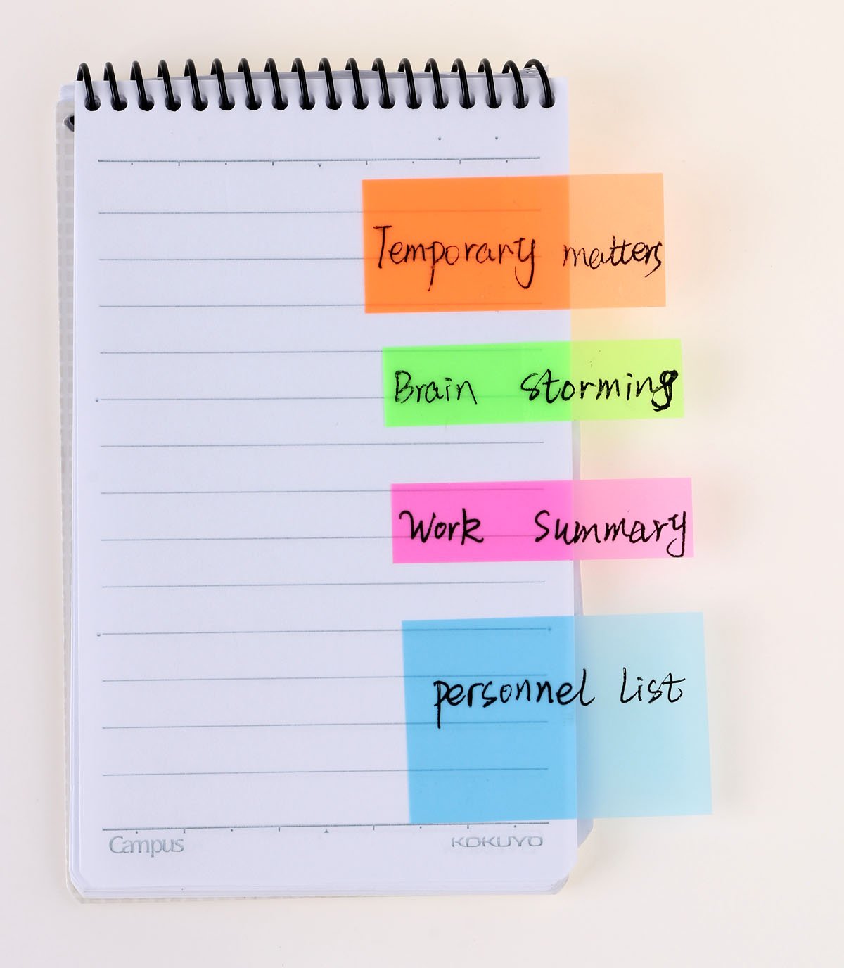 Mini Skater 2 Sheets Cute Neon Index Tabs Label Memo Paper Sticky Note for Page Marker, 5 Colors, 200PCS