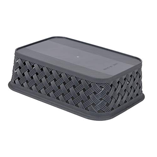 Bekith 9-Pack Small Plastic Storage Basket, Woven Basket Bin for Closet Organization, De-Clutter, Accessories, Toys, Cleaning Products, 7.7" x 5.4" x 2.4"