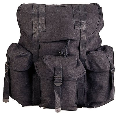 Rothco Mini Alice Pack – Heavyweight 18 OZ Cotton Canvas Rucksack – 20L Capacity – Black