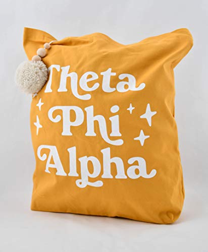 Theta Phi Alpha Retro Pom Pom Tote Bag