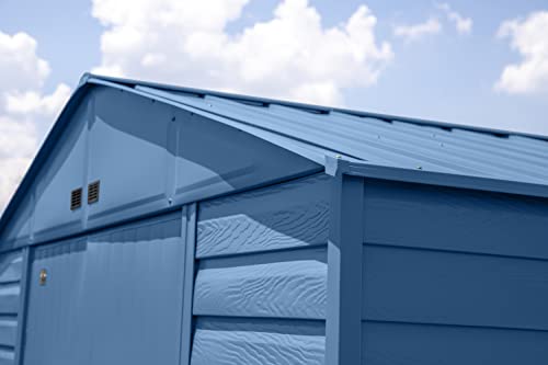 Arrow Shed Select 8' x 8' Outdoor Lockable Steel Storage Shed Building, Blue Grey