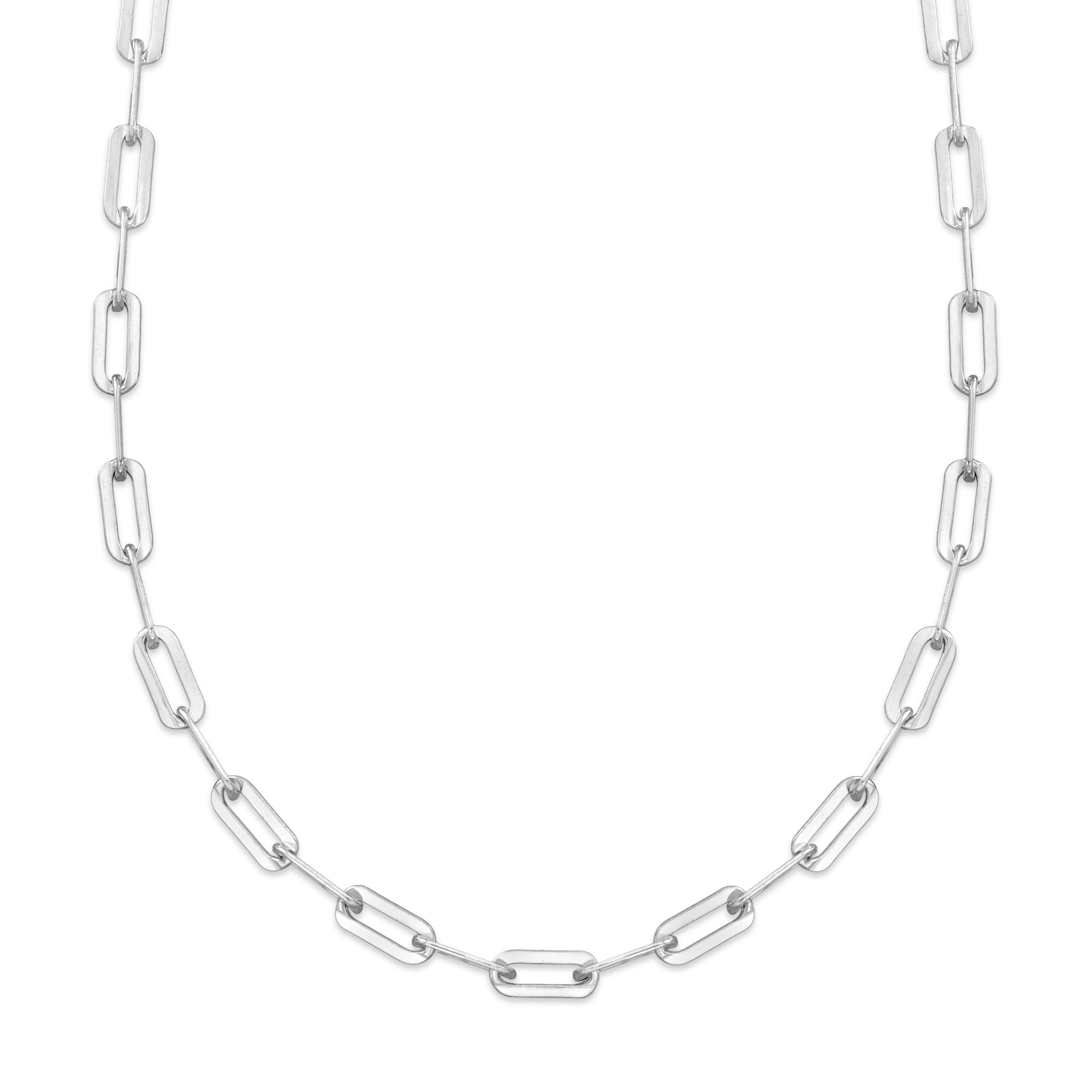 Ross-Simons Italian Sterling Silver Paper Clip Link Necklace. 20 inches