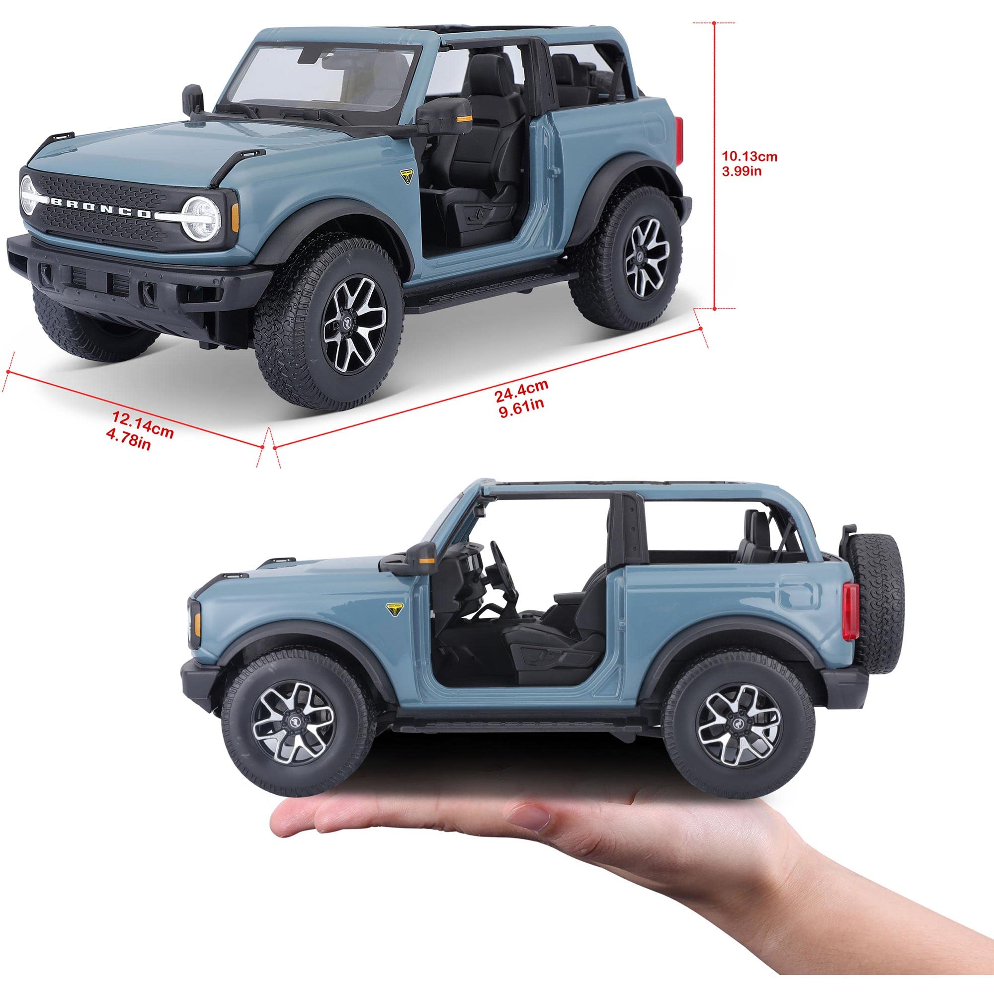 Maisto Diecast Cars 2021 Ford Bronco Badlands Blue Special Edition 1/18 Diecast Model Car by Maisto 31457
