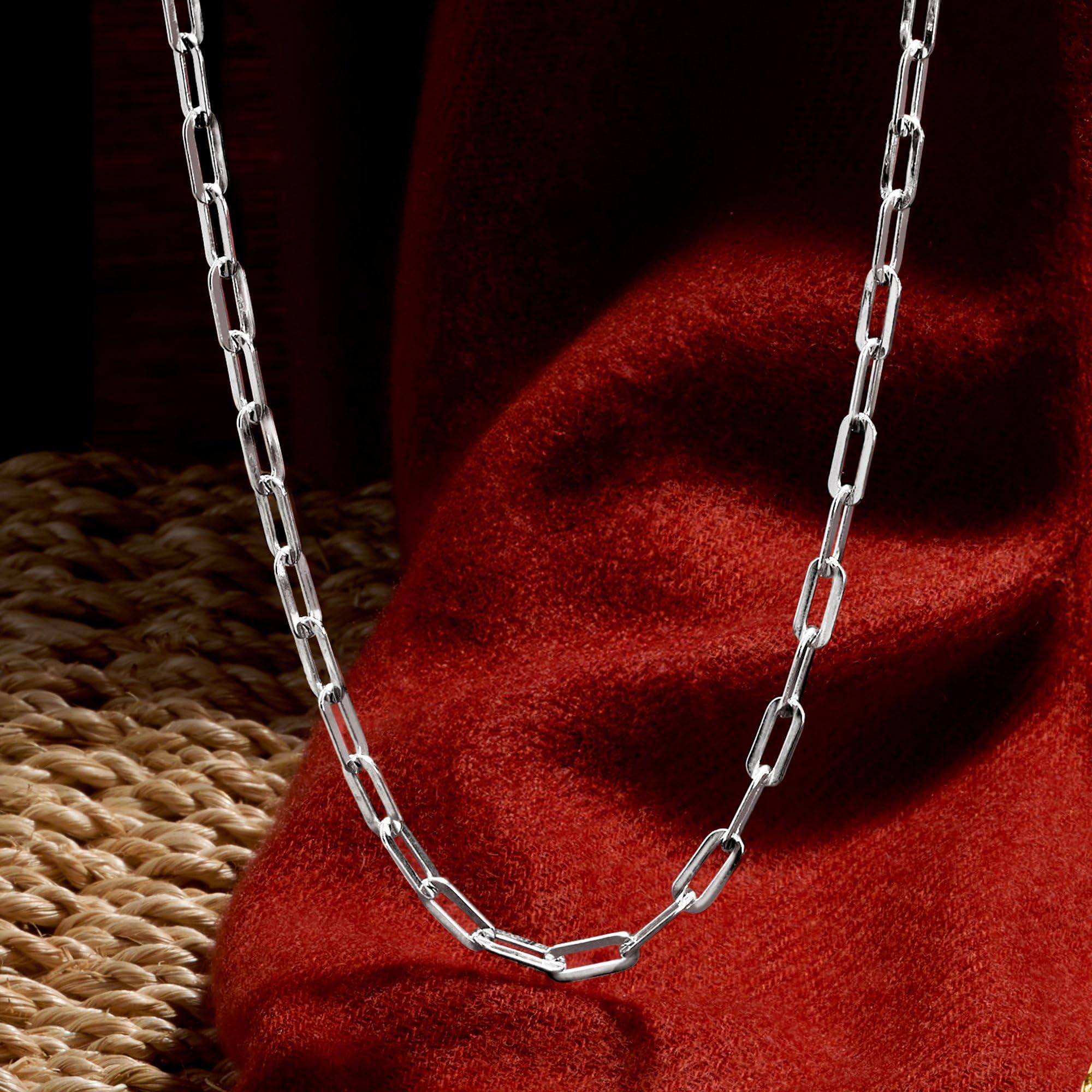 Ross-Simons Italian Sterling Silver Paper Clip Link Necklace. 20 inches