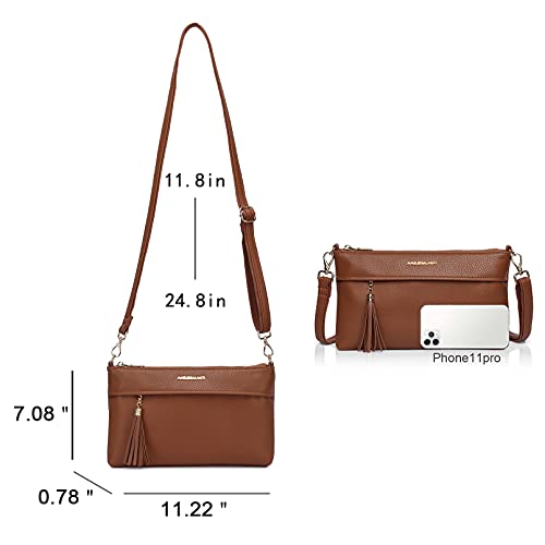 AMELIE GALANTI women's Small crossbody Handbags Shoulder Bag,Fashion Tassel design and Shoulder Strap Adjustable