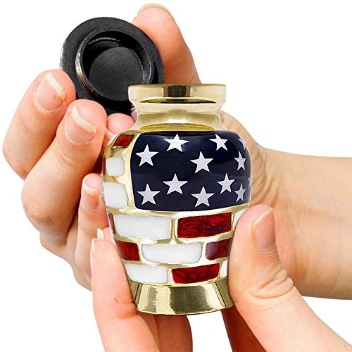 Trupoint Memorials Cremation Urns for Human Ashes - Decorative Urns, Urns for Human Ashes Female & Male, Urns for Ashes Adult Female, Funeral Urns - American Flag Classic, 1 Small Keepsake