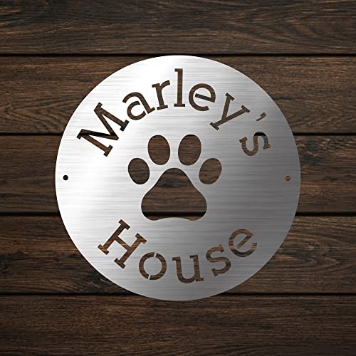 RBPCAAR Custom Dog Kennel Sign Personalized Metal Dog House Sign Personalized Sign for Dog