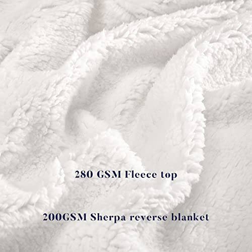 BEAUTEX Sherpa Fleece Throw Blankets, Soft Fluffy Flannel Plush Blanket and Throw, Fuzzy Cozy Blue Cuddle Blankets for Couch Bed Sofa Adults (50" x 60", NavyBlue)