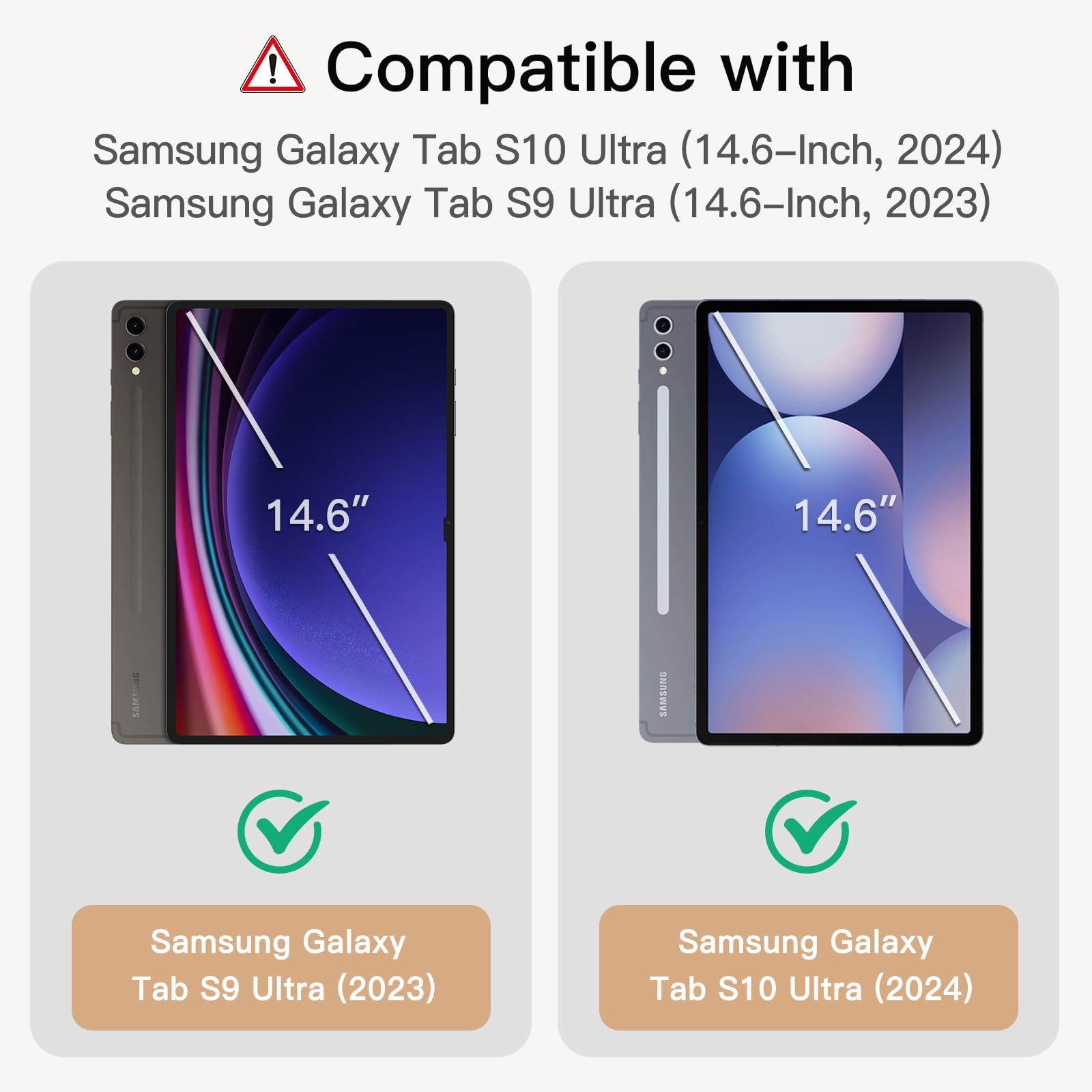 JETech Paper Screen Protector for Samsung Galaxy Tab S10 Ultra/Tab S9 Ultra 14.6-Inch, Anti-Glare, Matte PET Film for Drawing, 1-Pack