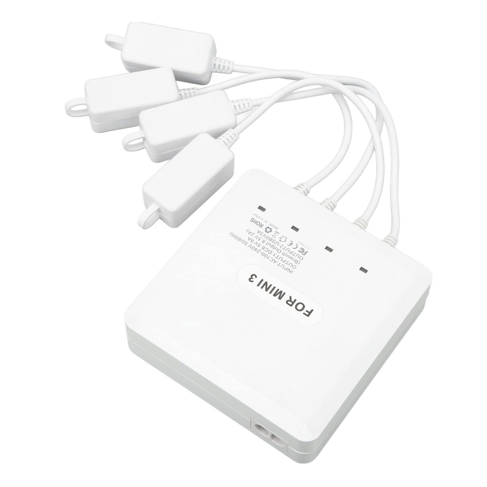 Tnfeeon Drone Battery Charging Hub, 4 Way Plastic Casing 5V 3A USB Output Drone Battery Charger for Mini 3 Pro (US Plug 100‑240V)