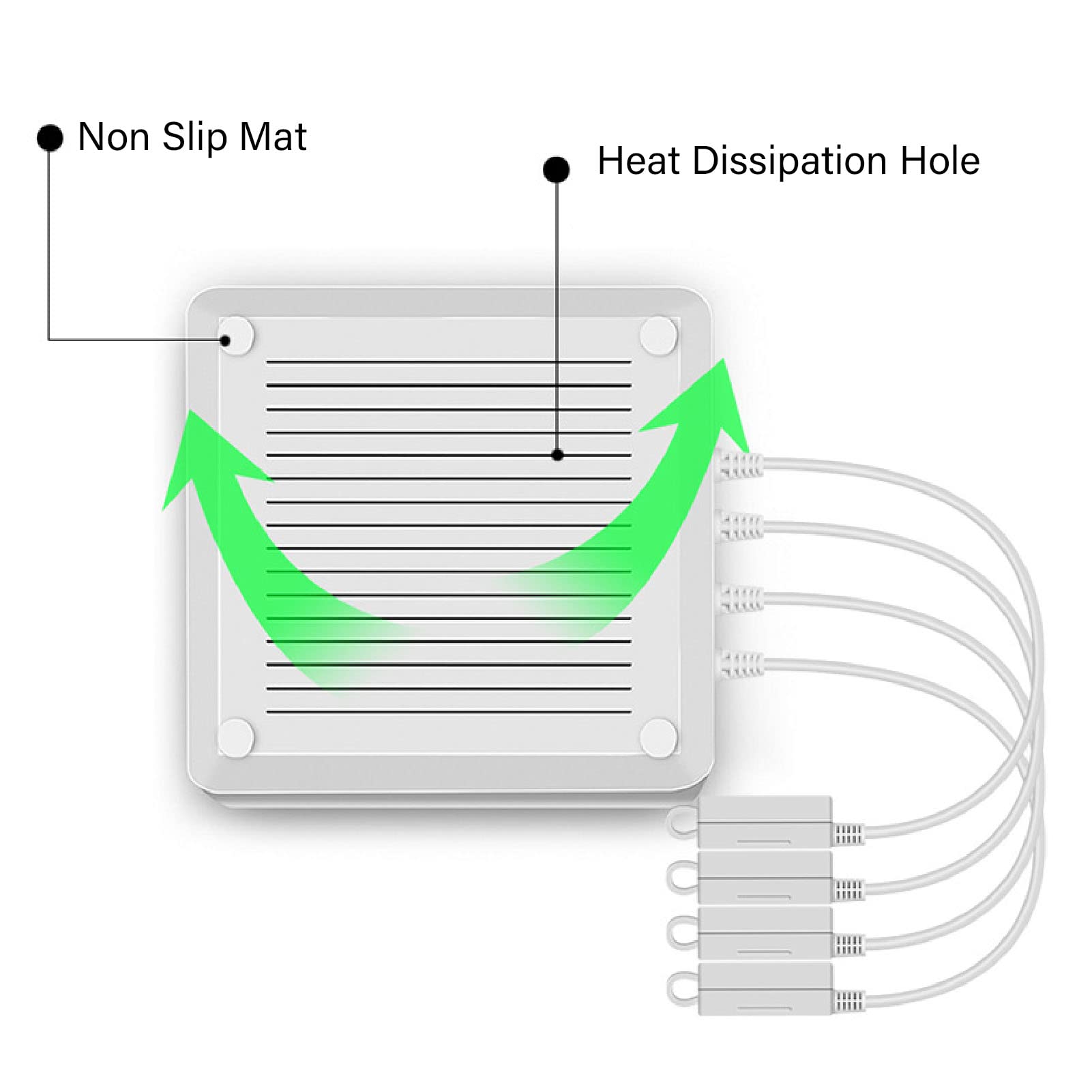 Tnfeeon Drone Battery Charging Hub, 4 Way Plastic Casing 5V 3A USB Output Drone Battery Charger for Mini 3 Pro (US Plug 100‑240V)
