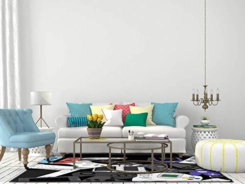 Gamer Controller Area Rugs Non-Slip Floor Mat Doormats Home Runner Rug Carpet for Bedroom Indoor Outdoor Play Mat Nursery Throw Rugs Yoga Mat