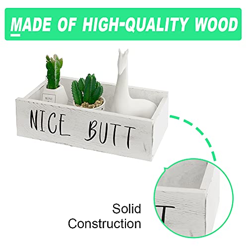 Coral Flower Nice Butt Bathroom Decor Box - Toilet Paper Holder,15 inches, White