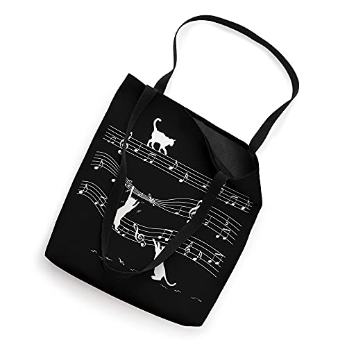 Piano Music Notes Playful Cat Tote Bag
