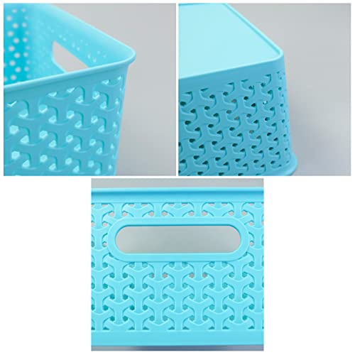 Rinboat Medium Colored Plastic Storage Baskets, 4 Packs