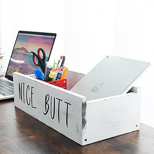 Coral Flower Nice Butt Bathroom Decor Box - Toilet Paper Holder,15 inches, White