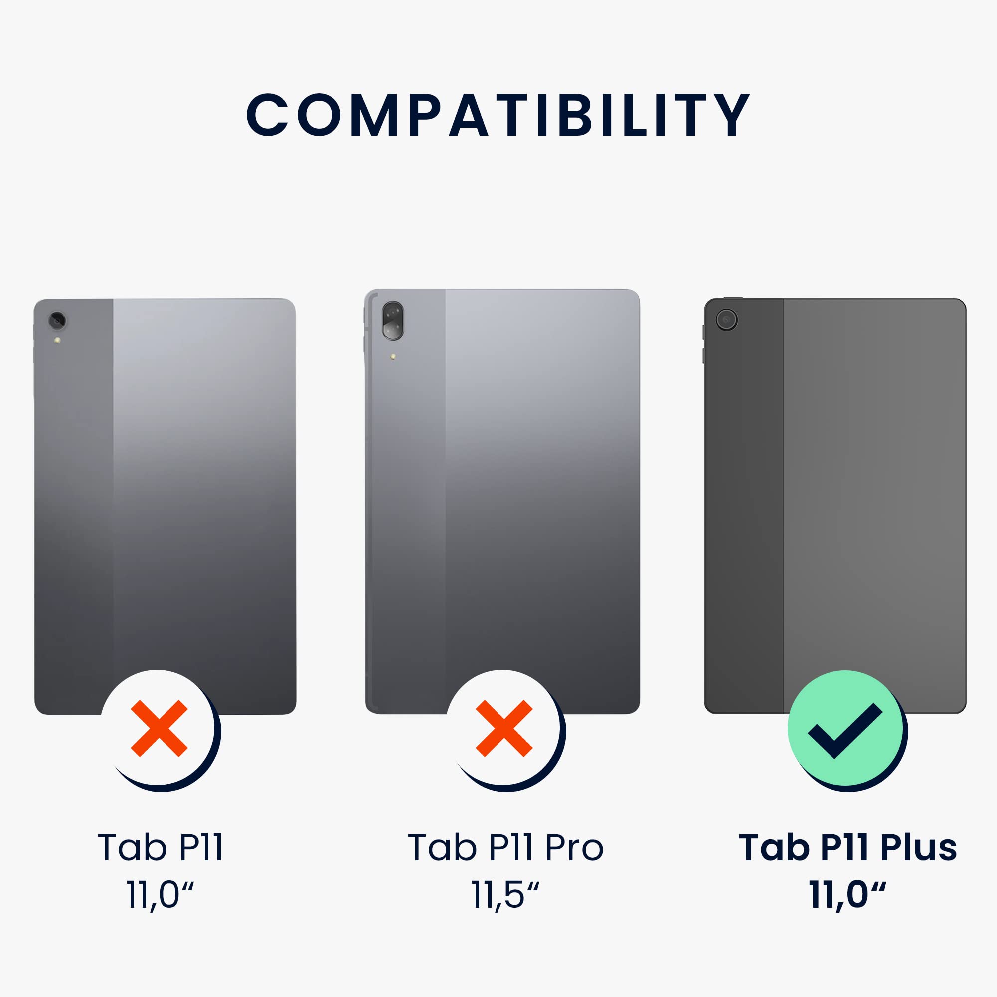 kwmobile Screen Protector Compatible with Lenovo Tab P11 Plus Screen Protector - 2X Anti-Reflective Matte Film for Tablet