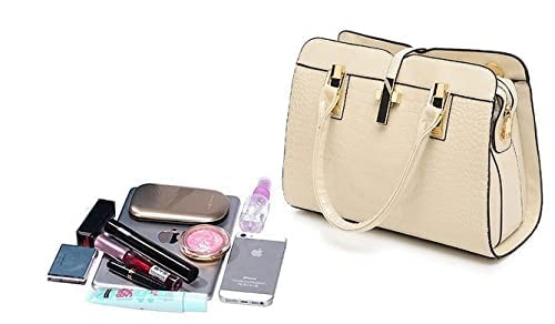 Vegan Material Handbags Cross-body Bag Shoulder Bag Vintage Medium Crocodile White