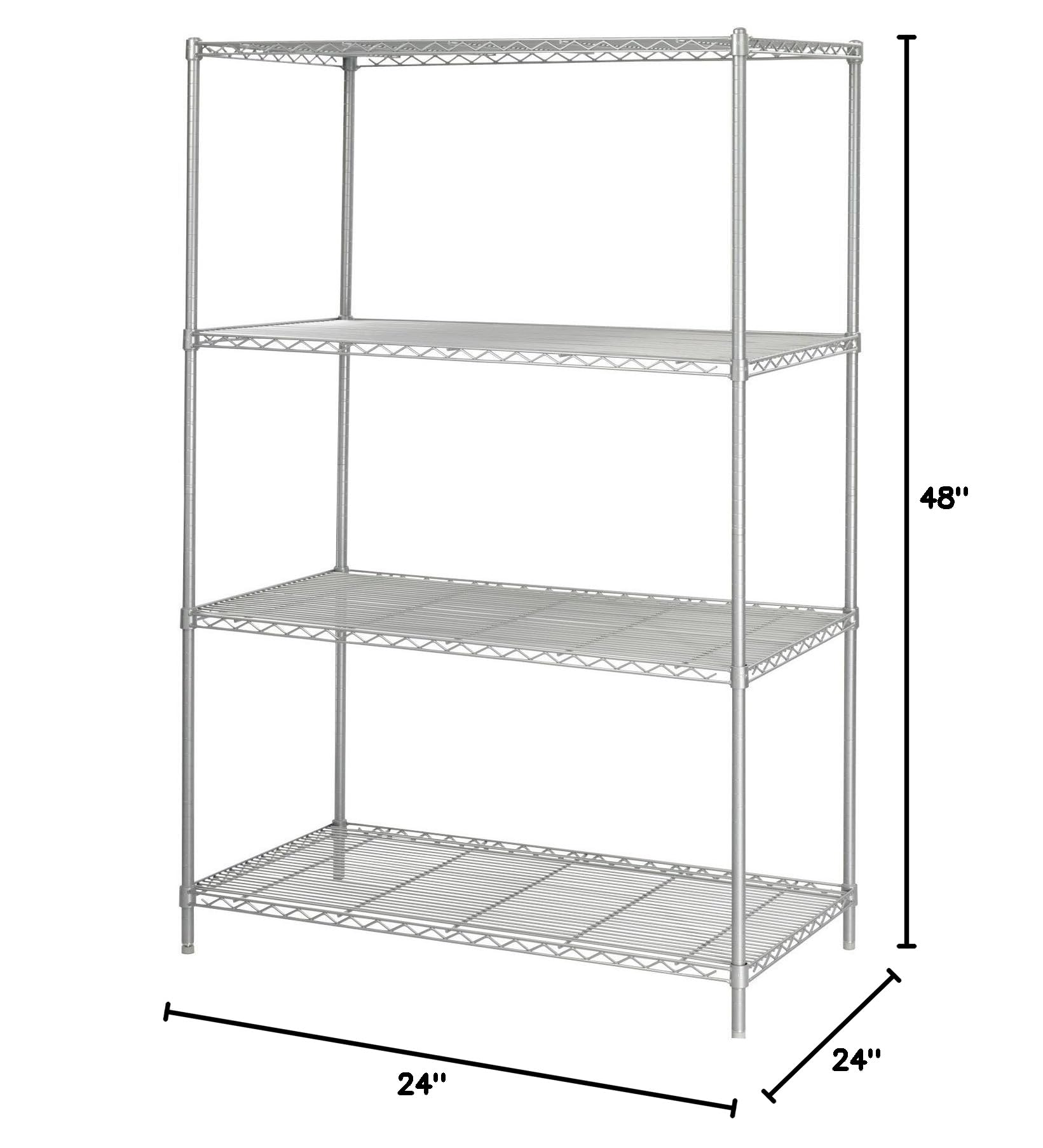 Safco Industrial Wire Shelving- Office, Home Office, Garage Use, Metallic Gray, 48" x 24"