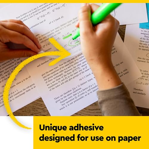 Post-it Transparent Notes, 2.8 in. x 2.8 in., Blue, Pink, Green and Orange Sticky Notes, School Supplies, Office Products, Great for Studying, 8 Pads