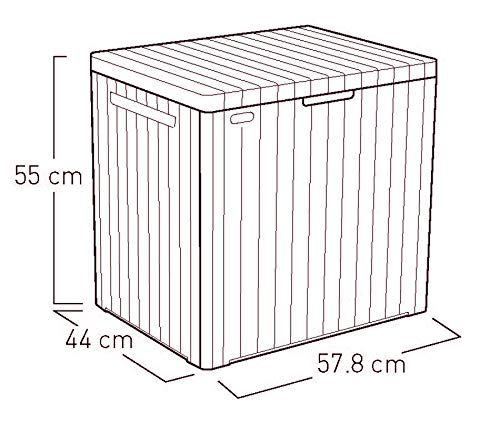 Keter City 30 Gallon Resin Deck Box for Patio Furniture, Pool Accessories, and Storage for Outdoor Toys, Brown