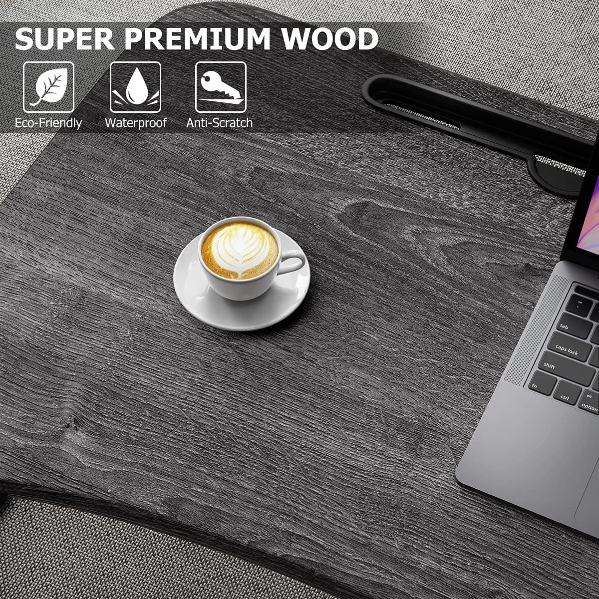 Laptop Bed Desk Lap Tray: Large Portable Foldable laptray Computer bedtray Table for Writing Reading Eating Breakfast XXL lapdesk on Low Sitting Floor or Adult Laying Couch