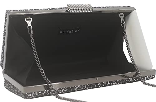 Large Glitter Clutch Evening Handbag for Party Women's Sparkling Clutch Purse Black