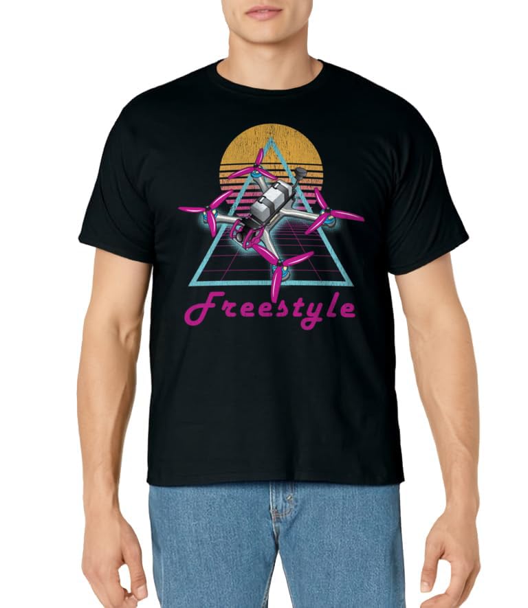 Retro Freestyle FPV Racing Drone Pilot Acro Quadcopter T-Shirt