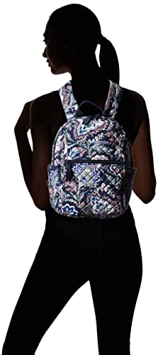 Vera Bradley Women's Cotton Small Backpack, Java Navy Camo - Recycled Cotton, One Size