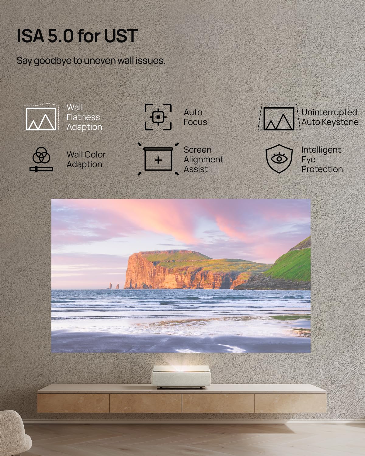 XGIMI Aura 4K UHD Ultra Short Throw Laser Projector for Home Theater, 2400 ANSI Lumens, 80% DCI-P3 & 90% Rec.709, HDR10, 60W Harman Kardon Speakers, Android TV 10.0, Wireless Casting