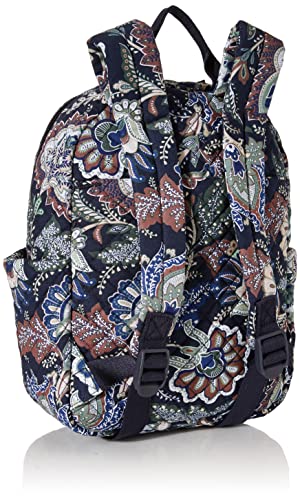 Vera Bradley Women's Cotton Small Backpack, Java Navy Camo - Recycled Cotton, One Size