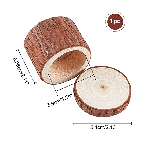 PH PandaHall Ring Box, Wooden Ring Dish Storage Box Wedding Ceremony Wood Ring Bearer Box Rustic Ring Stand Jewelry Holder Storage Case for Decoration Anniversary Engagement Wedding Gift 2 x 2 Inch