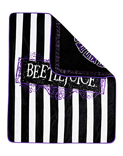 Spirit Halloween Reversible Beetlejuice Fleece Blanket