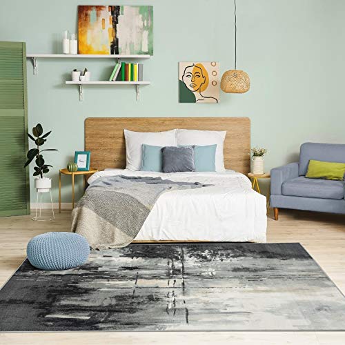 LUXE WEAVERS Olimpia Collection 6623 Anthracite Modern Abstract Area Rug 5x7