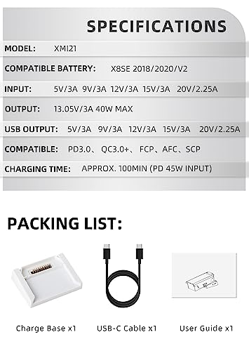 Drone Battery Charger Hub for FIMI X8 SE 2022, Portable Charging Base Butler Discharger Fast Charger Station