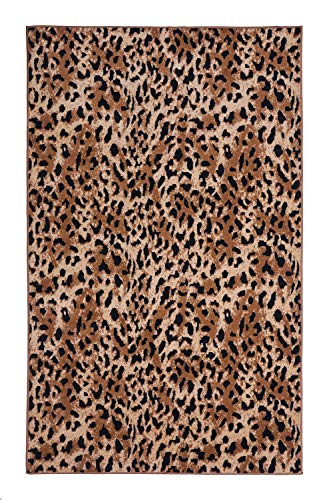 Furnish my Place Leopard Print Area Rug - 7 ft. 8 in. x 11 ft., Beige, Rectangular Accent Rug with Contemporary Design