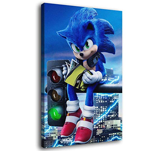Sonic The Hedgehog Canvas Art Poster and Wall Art Picture Print Modern Family Bedroom Decor Posters