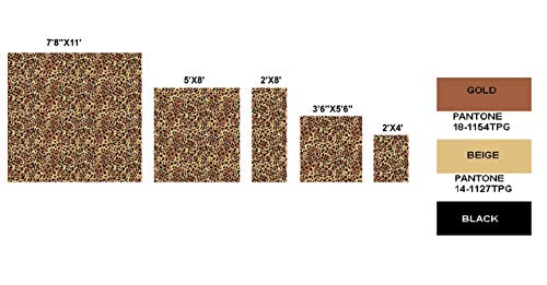 Furnish my Place Leopard Print Area Rug - 7 ft. 8 in. x 11 ft., Beige, Rectangular Accent Rug with Contemporary Design