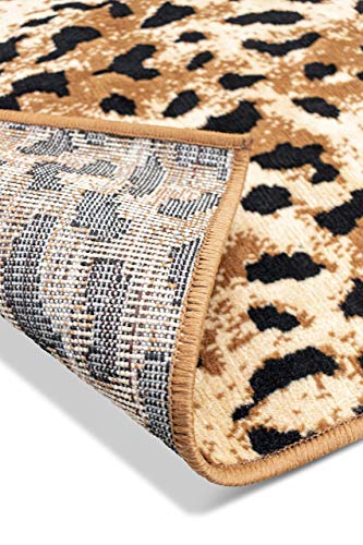 Furnish my Place Leopard Print Area Rug - 7 ft. 8 in. x 11 ft., Beige, Rectangular Accent Rug with Contemporary Design