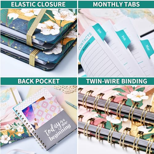 2024 Planner - 2024 Planner Weekly and Monthly, Jan 2024 - Dec 2024, Planner 2024 with Tabs, 6.3" x 8.4", 2024 Calendar Planner with Back Pocket + Thick Paper + Twin-Wire Binding