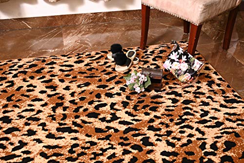 Furnish my Place Leopard Print Area Rug - 7 ft. 8 in. x 11 ft., Beige, Rectangular Accent Rug with Contemporary Design