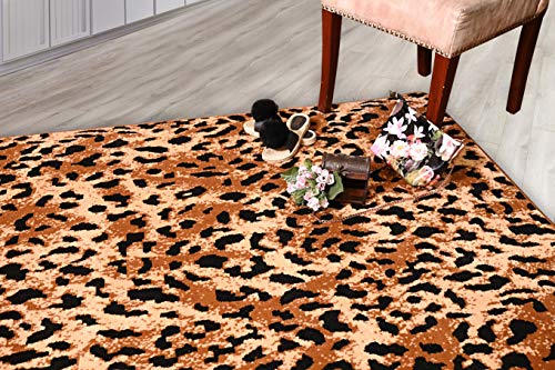 Furnish my Place Leopard Print Area Rug - 7 ft. 8 in. x 11 ft., Beige, Rectangular Accent Rug with Contemporary Design