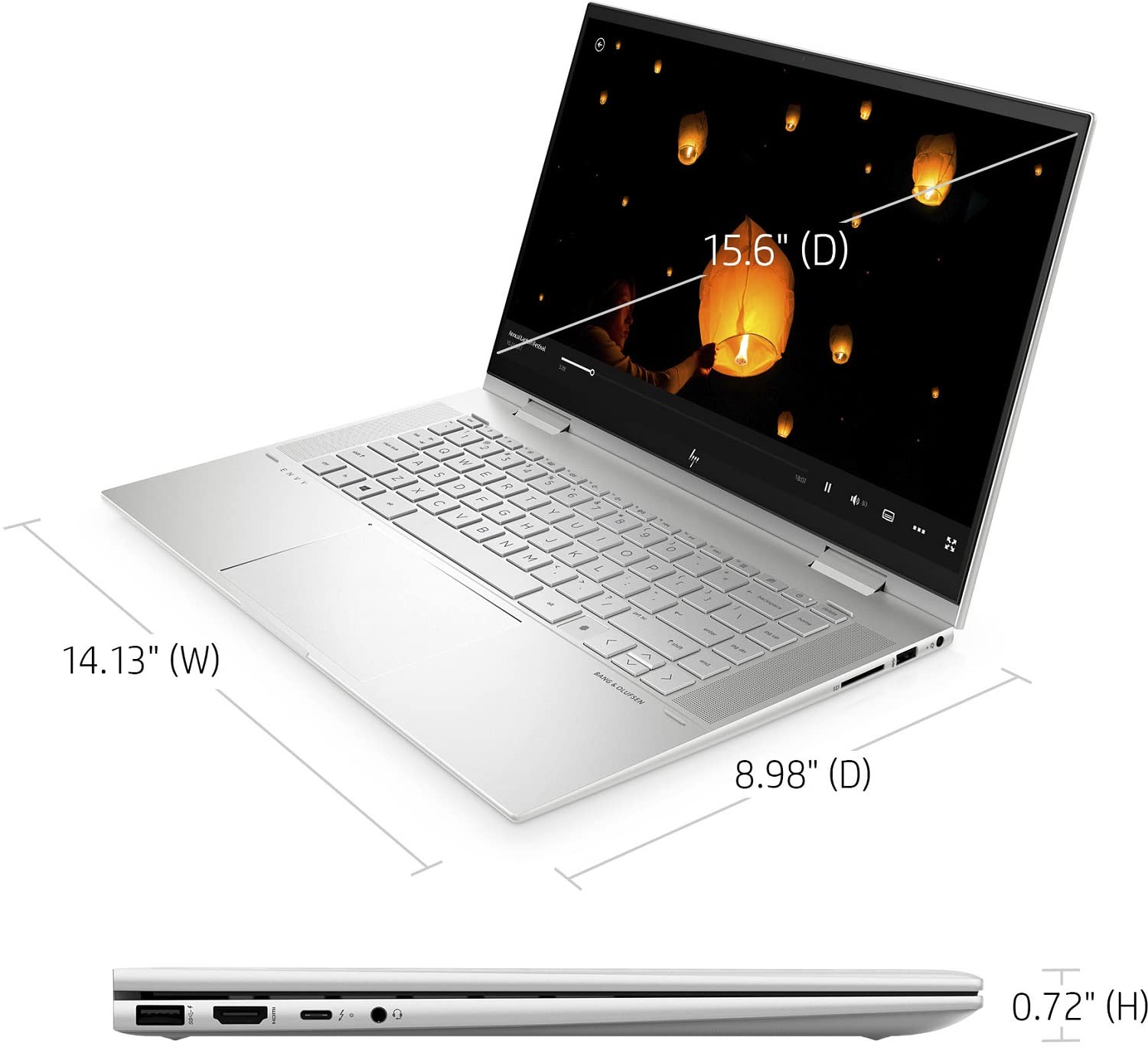 Newest HP Envy x360 Convert 15.6" FHD Touchscreen IPS Premium 2-in-1 Laptop, 11th Gen Intel 4-Core i5-1155G7, 8GB RAM, 512GB PCIe SSD, Backlit KB, Fingerprint Reader, Windows 11 Home + HDMI Cable