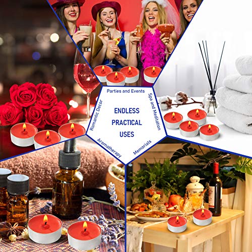 50Pack Tealight Candles,Unscented Tea Lights Candles, White, Smokeless, Dripless & 6Hours Burn Time Long Burning Paraffin Tea Candles for Home, Romantic Decor,Pool, Shabbat, Weddings & Emergencies
