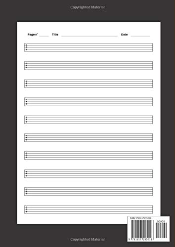 Bass Guitar Tabs: Blank manuscript music pages with Tab lines for 5 string bass